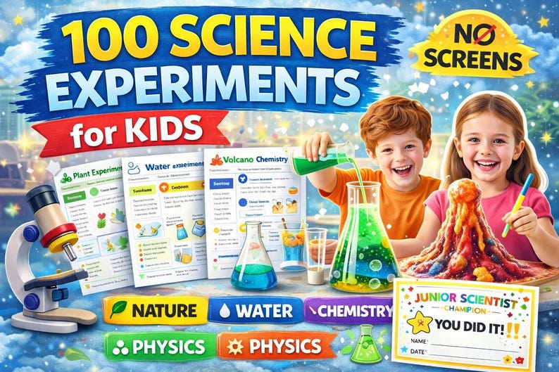 100 Kids Science Experiments – Easy STEM Activities, Screen-free ...
