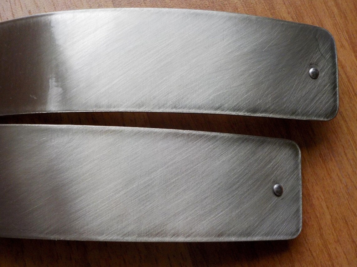 XL Brushed Silver Hair Barrette. Simply Textured: Silver Extra - Etsy