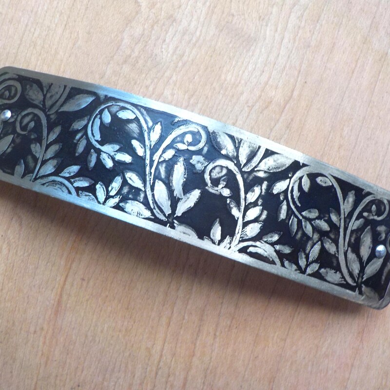 Silver Barrette - Etsy