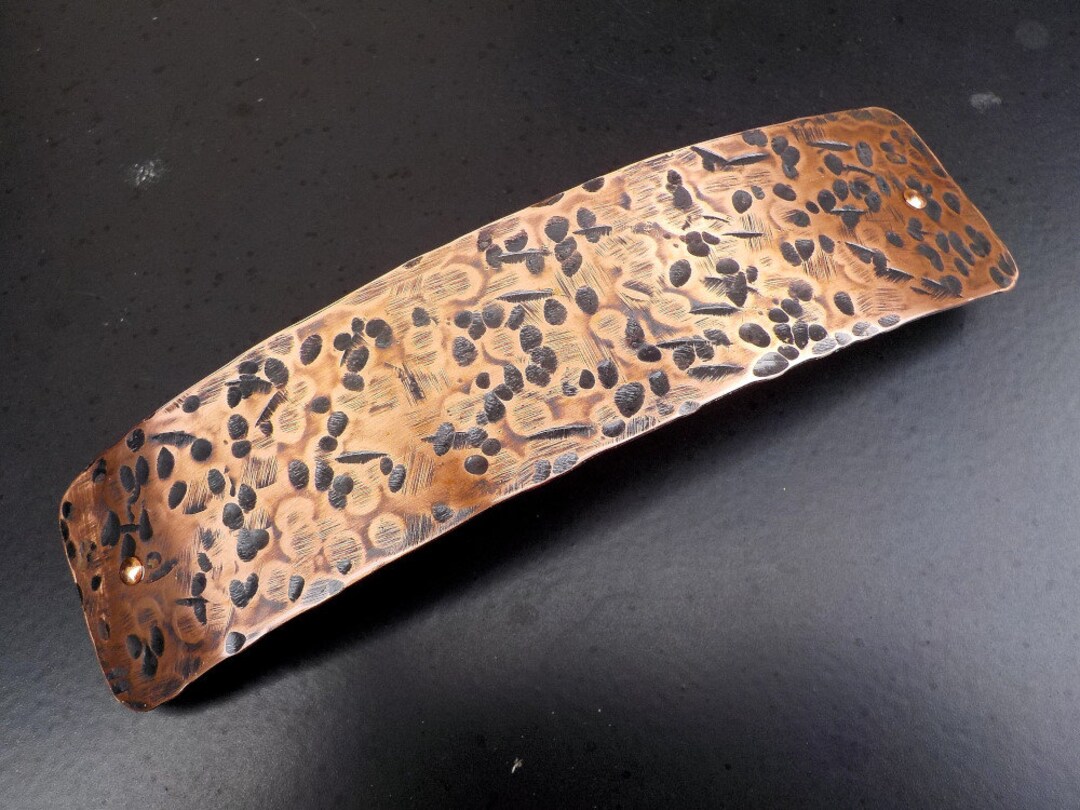 XL Hammered Copper Hair Barrette: Antiqued Metal for Thick Hair - Etsy