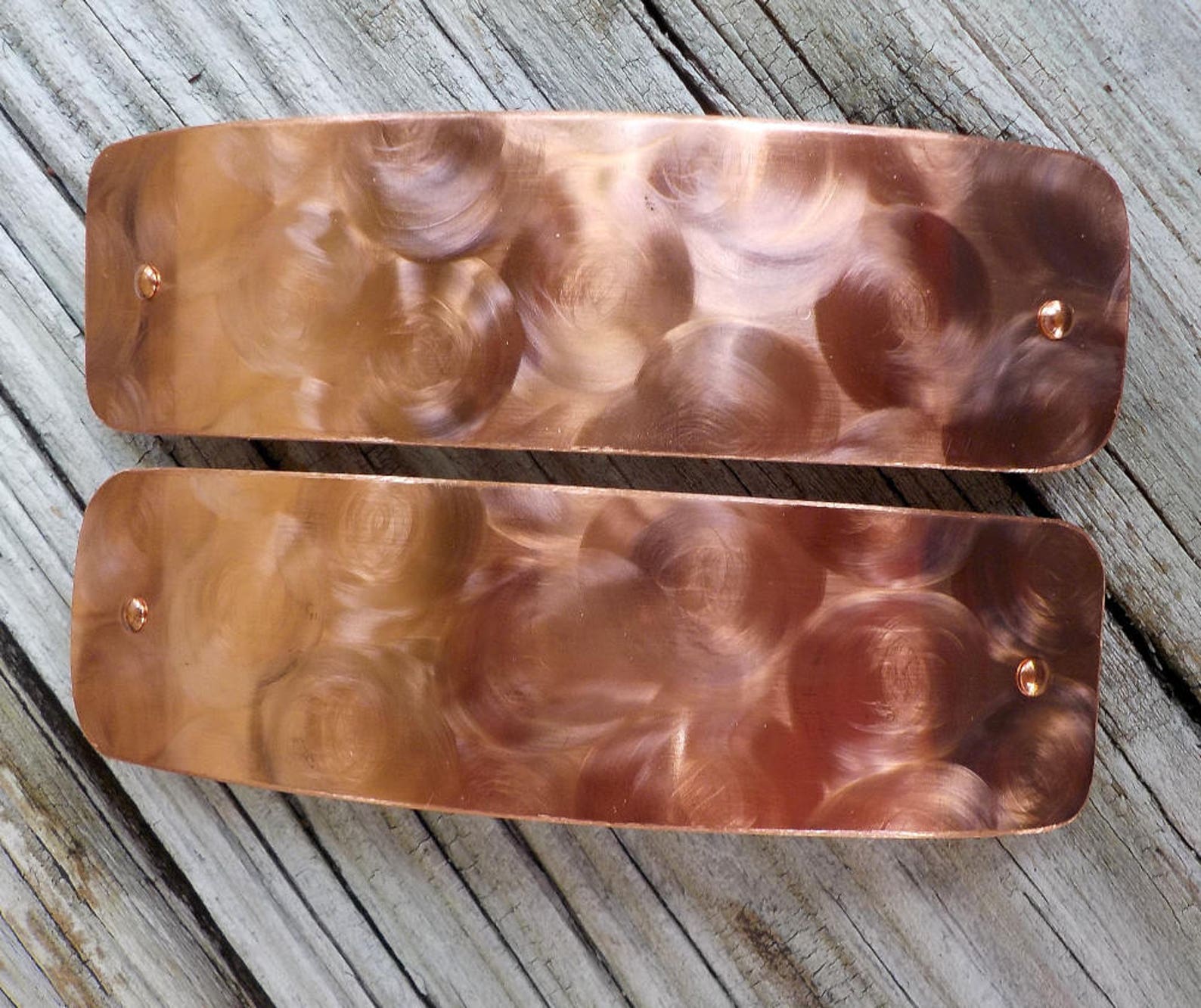 Large Copper Hair Barrette: Brushed Texture, Handmade Artisan Hair Clip ...