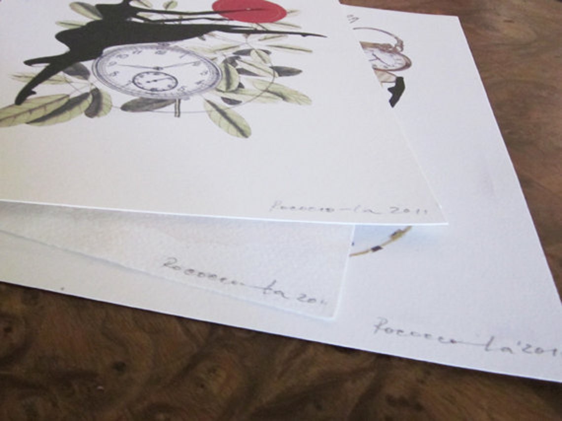 Vintage REVOLVER , Butterflies and Flowers- ART Print - Etsy