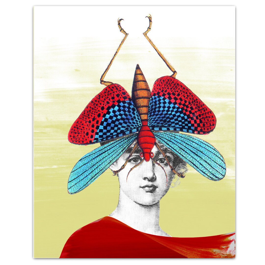 Summertime - Girl With Grasshopper - Original ART Print - Etsy