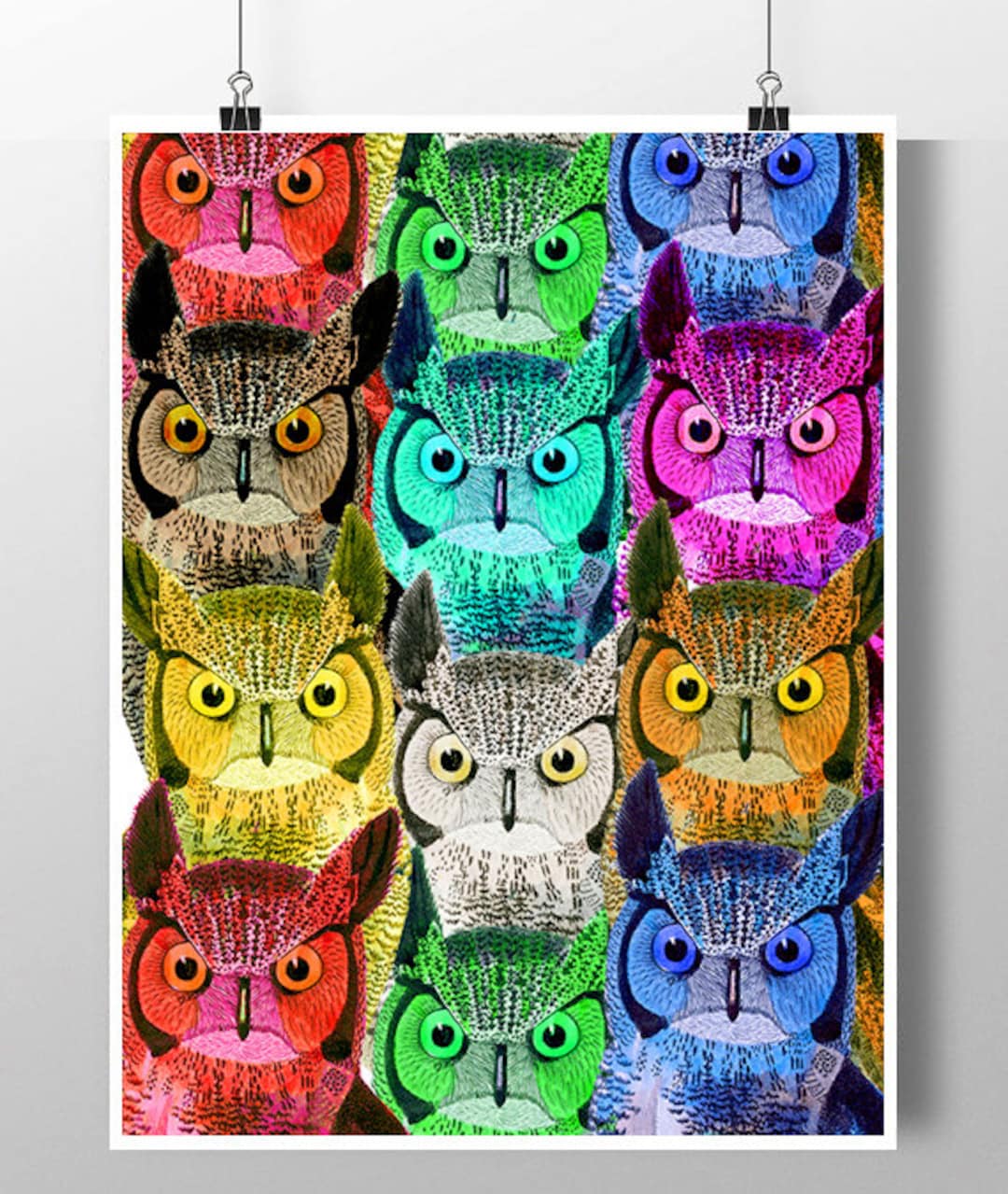 How Do Owls See in the Dark Mixed Media Decorative Art Animal Painting ...