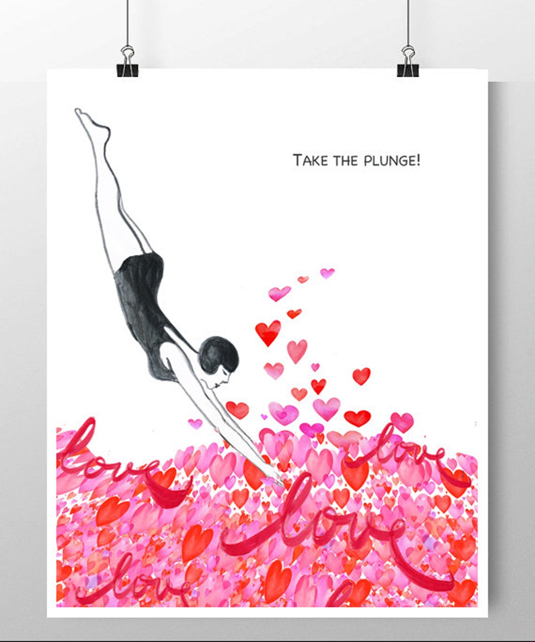 TAKE THE PLUNGE Mixed Media,decorative Art, Painting, Drawing ...