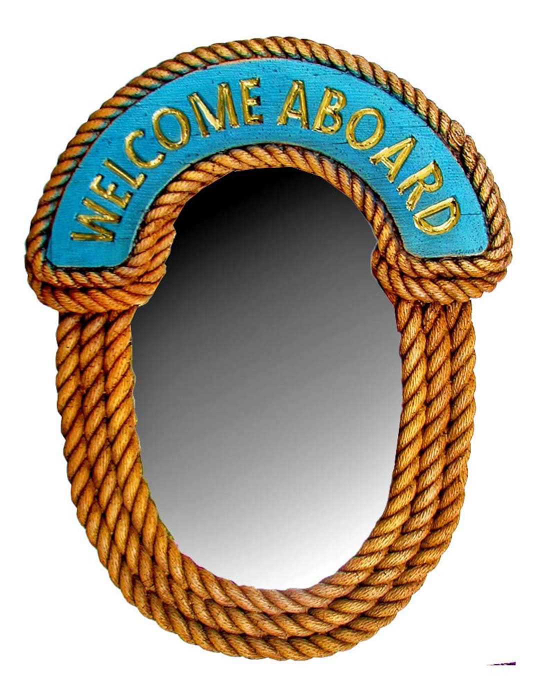 Nautical Welcome Aboard Rope Wall Mirror - Etsy