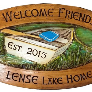 Lake Sign Personalized With Name and Phrase-large Size - Etsy