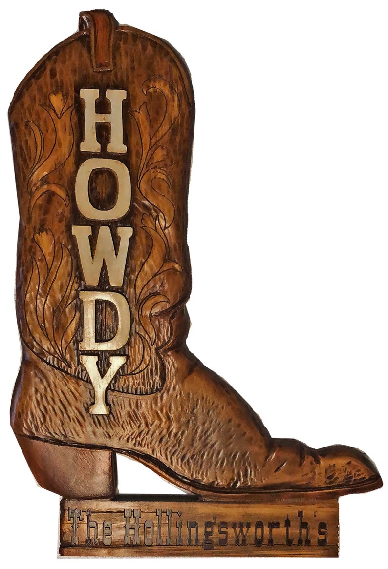 Howdy Cowboy Boot Personalized Sign - Etsy