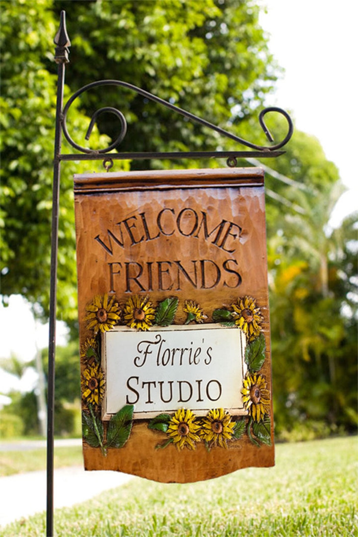 Sunflower Personalized Welcome Yard Sign and Yard Stake | Etsy