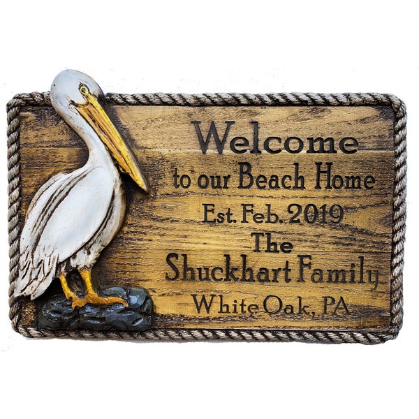 Pelican Beach Sign - Etsy
