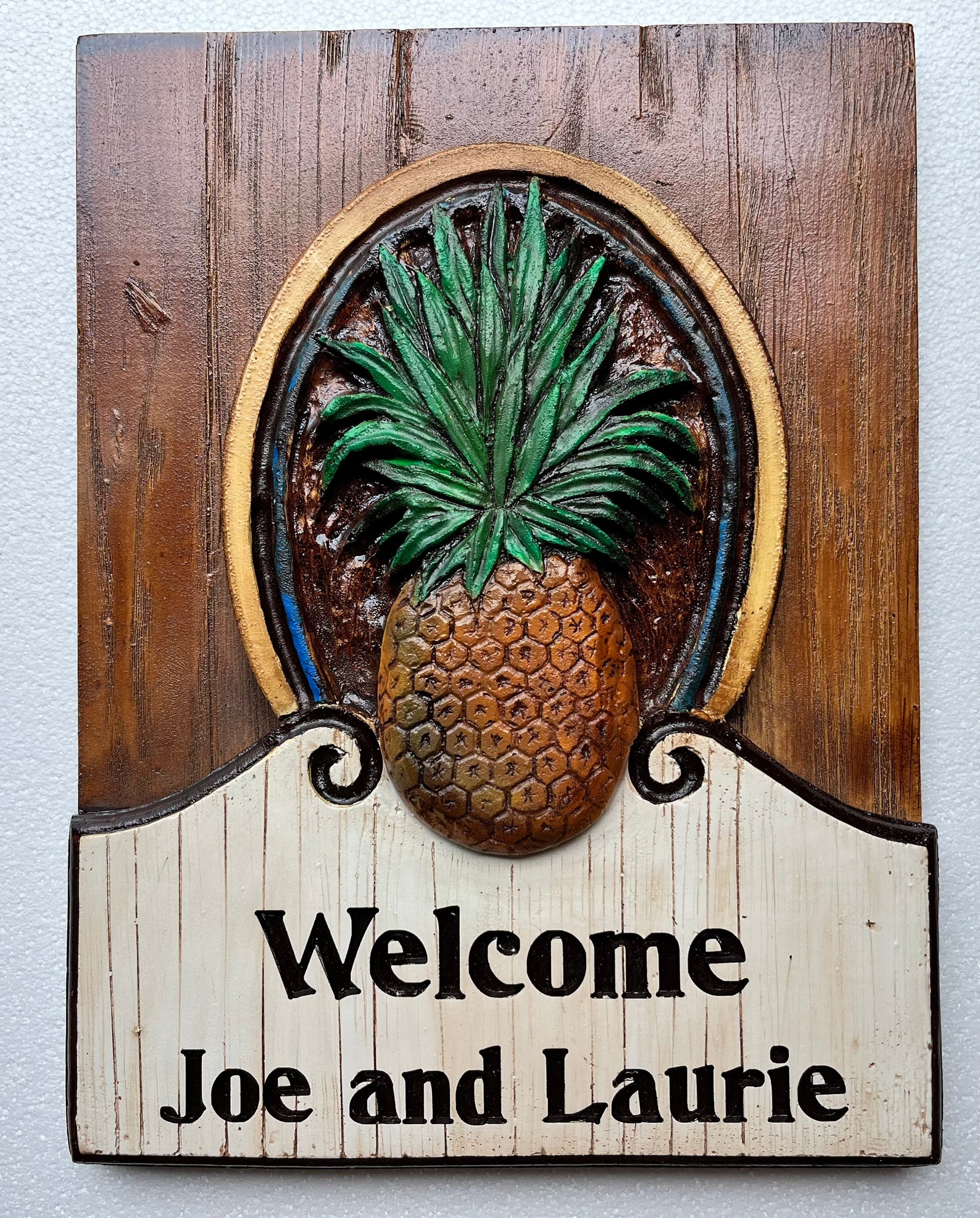 Pineapple Large Hanging Sign Personalized - Etsy