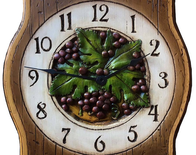 Grape Decor Personalized Wall Clock - Etsy