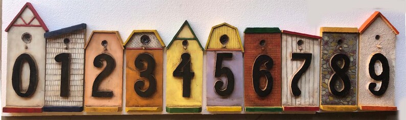 Bird House Large House Numbers set of 3 | Etsy