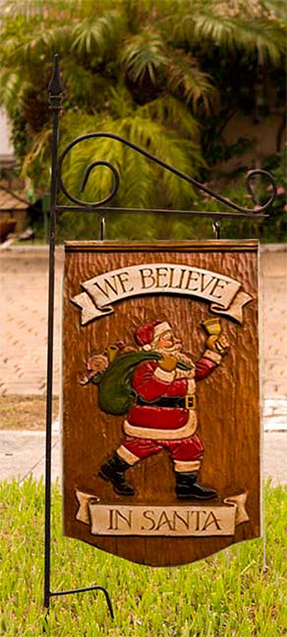 We Believe In Santa Christmas Hanging Yard Sign and Yard Stake | Etsy