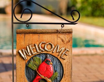 Cardinal Welcome Sign - Etsy