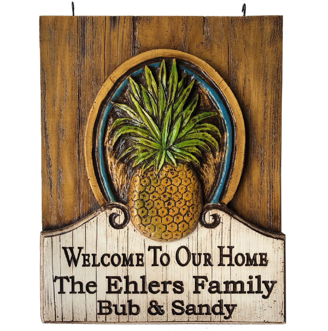 Pineapple Large Hanging Sign Personalized - Etsy