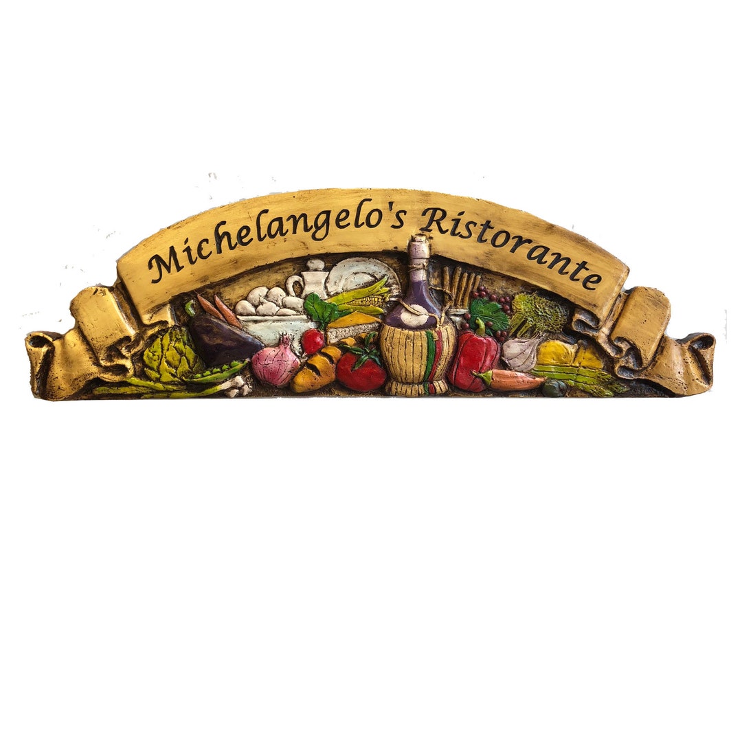 Italian Kitchen Decor Door Topper Personalized With a Name or - Etsy