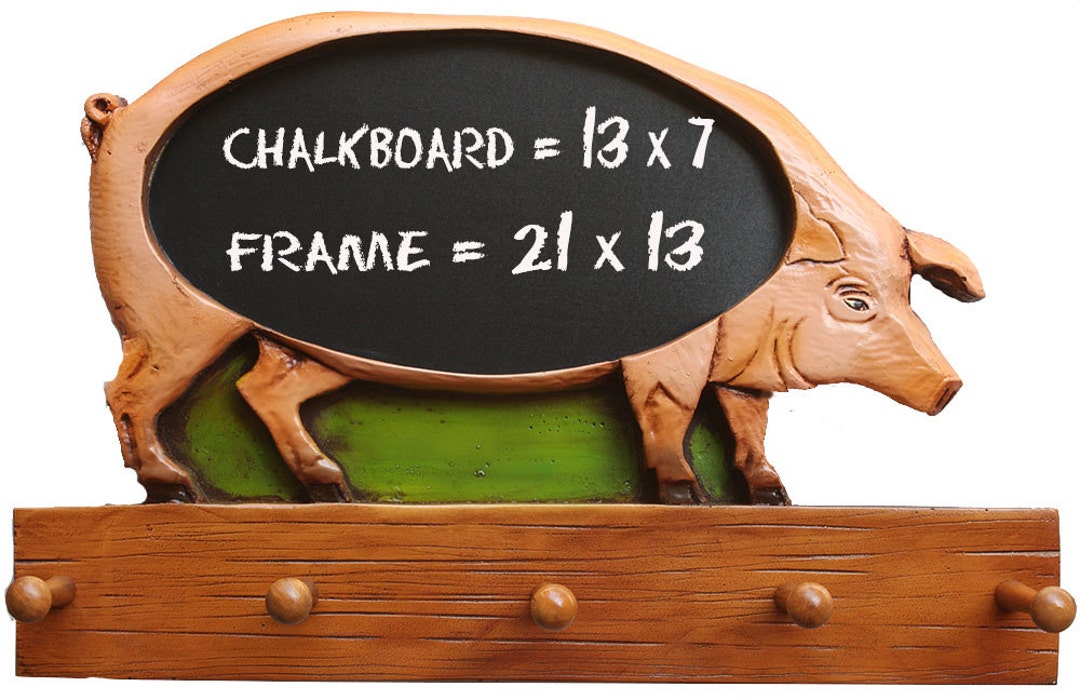 Pig Kitchen Chalkboard With Pegs - Etsy
