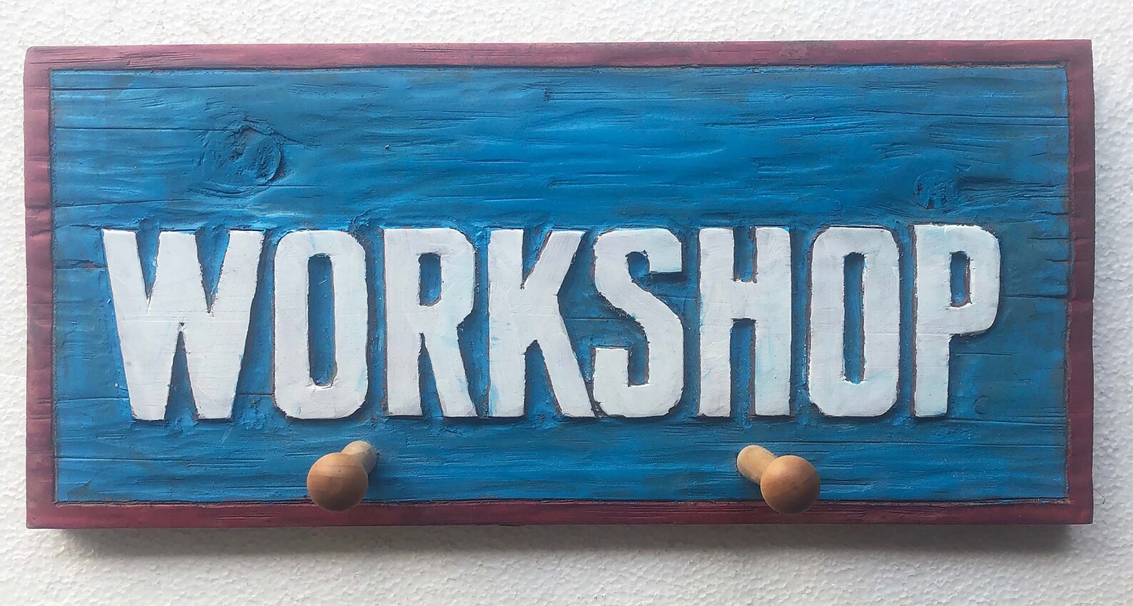 Personalized Workshop Sign With Wood Pegs - Etsy