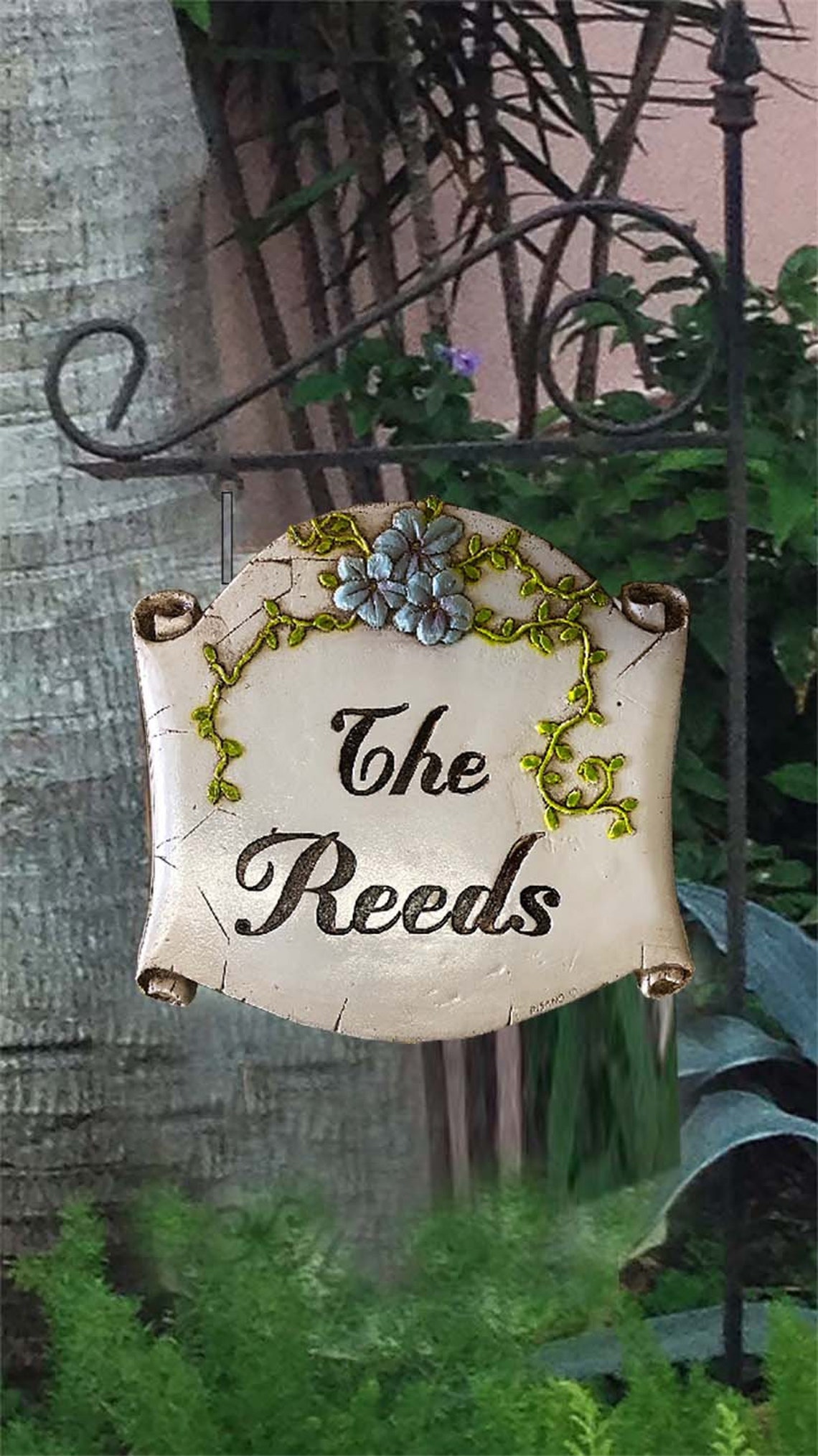 Flower Hanging Personalized Yard Sign With Yard Stake - Etsy