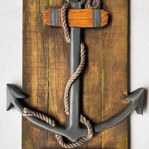 Wooden Anchor Sign - Etsy