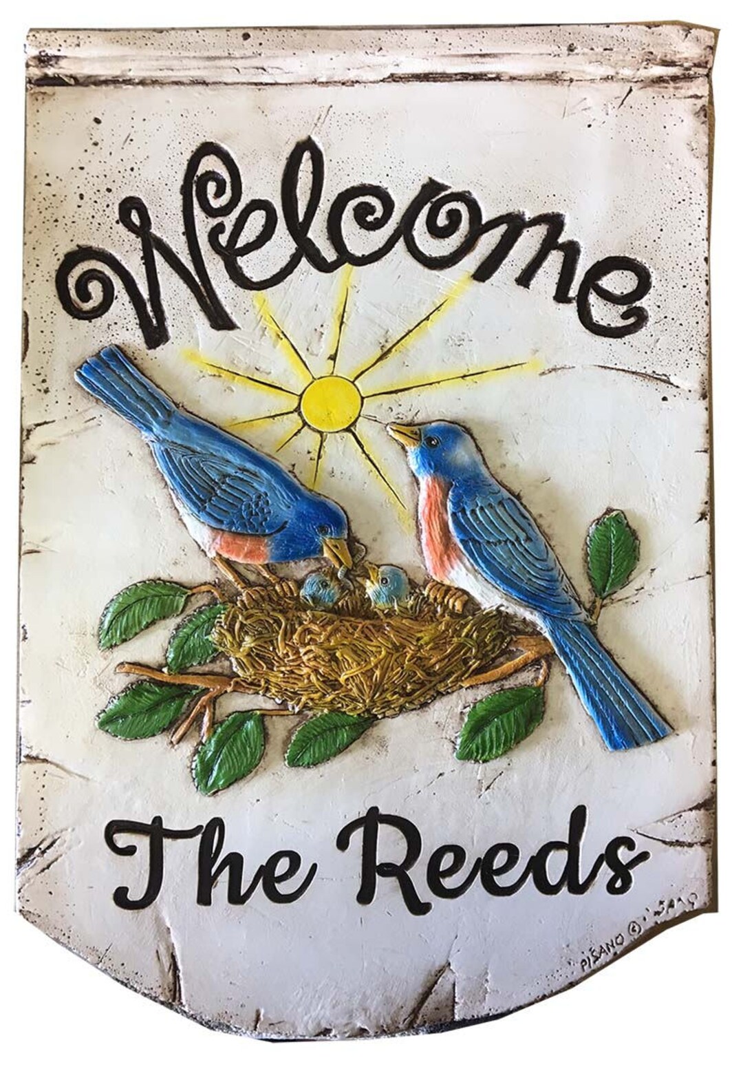 Blue Birds Robin Welcome Sign Personalized With Your Name or Address - Etsy