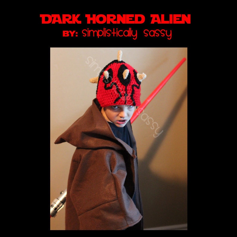 Dark Horned Alien Hat PATTERN - Etsy