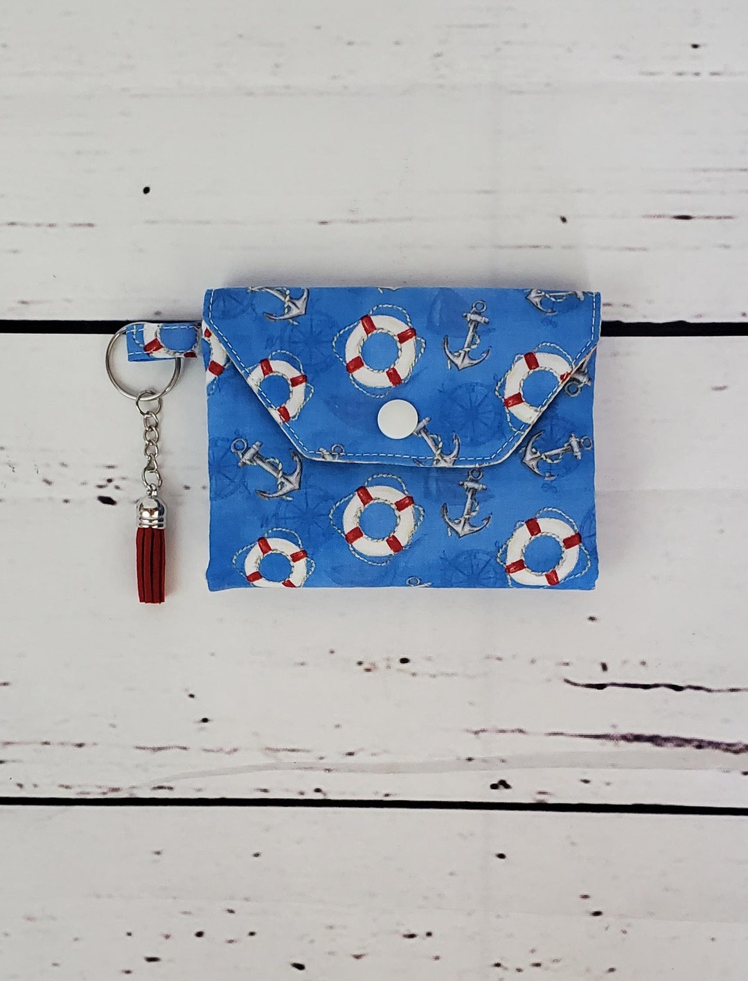 Nautical Tri-fold Fabric Keychain Wallet-micro Style Wallet-small ...
