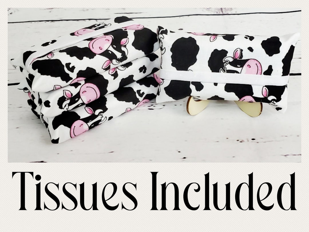 Cow Print Pocket Tissue Holder - Purse Tissue Holder - Stocking Stuffer ...