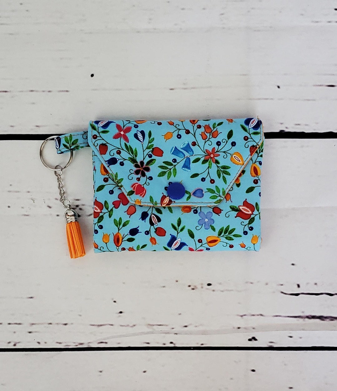 Floral Tri-fold Fabric Keychain Wallet-micro Style Wallet-small Pocket ...