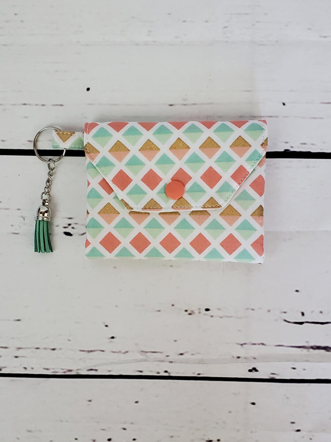 Gold Shimmer Tri-fold Fabric Keychain Wallet-micro Style Wallet-small ...