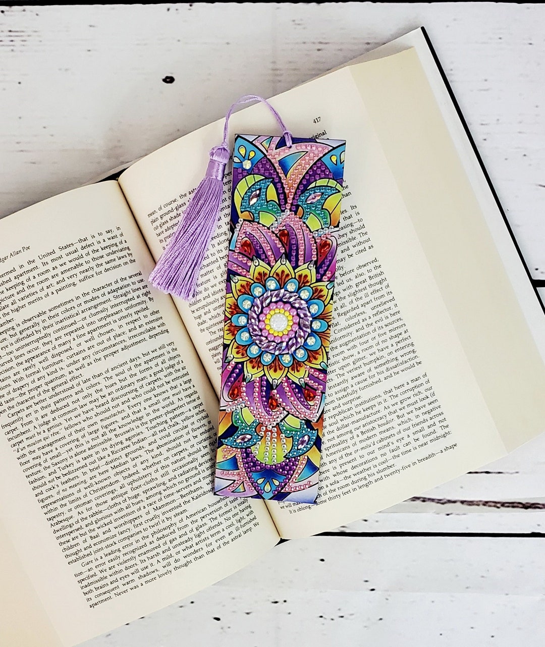 Flower Bookmark-mandala Diamond Bookmark-rhinestone Bookmark-crystal ...