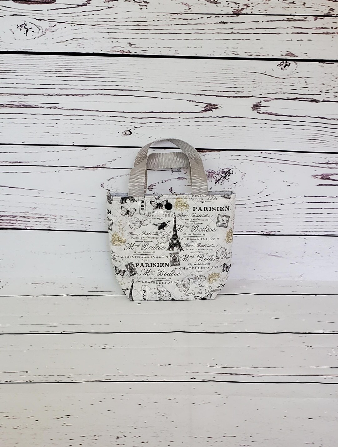 Paris Gold Quilted Mini Tote Bag-small Tote Bag-small Purse-small Lunch ...