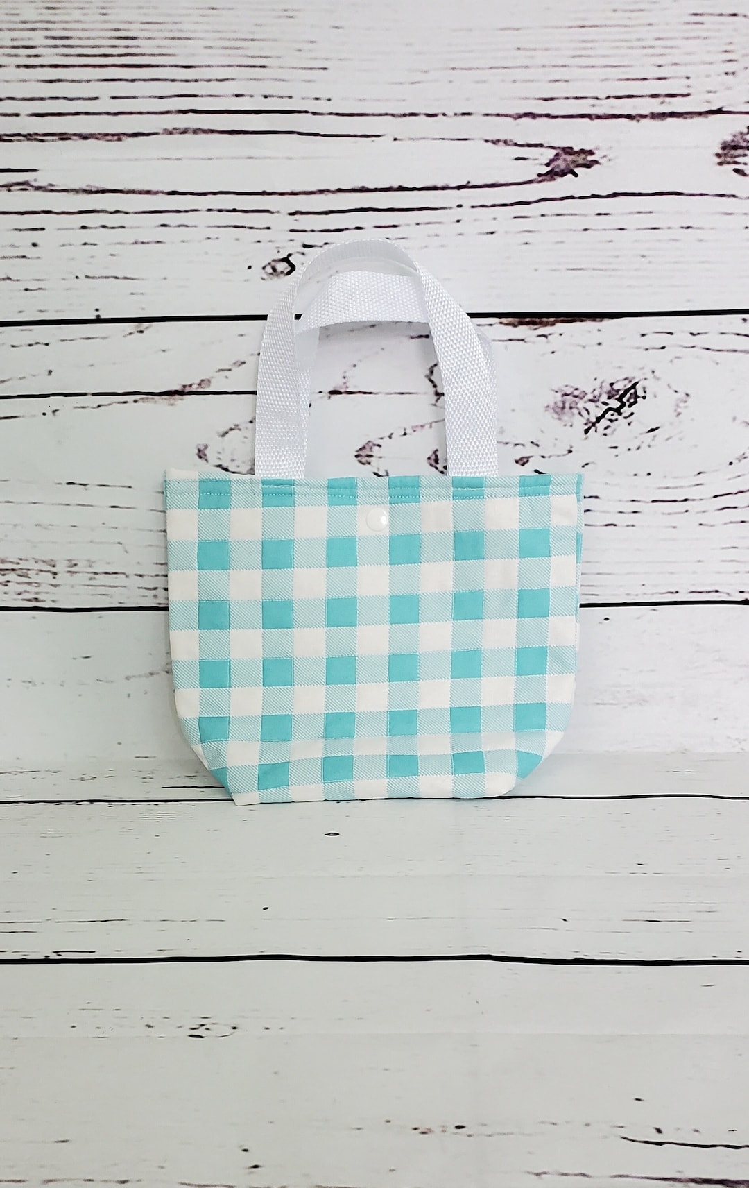 Checkered Quilted Mini Tote Bag-small Tote Bag-small Lunch Bag-reusable ...