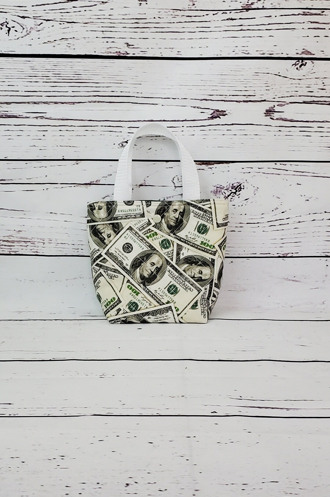 Money Rich Quilted Mini Tote Bag-small Tote Bag-small Purse-reusable ...