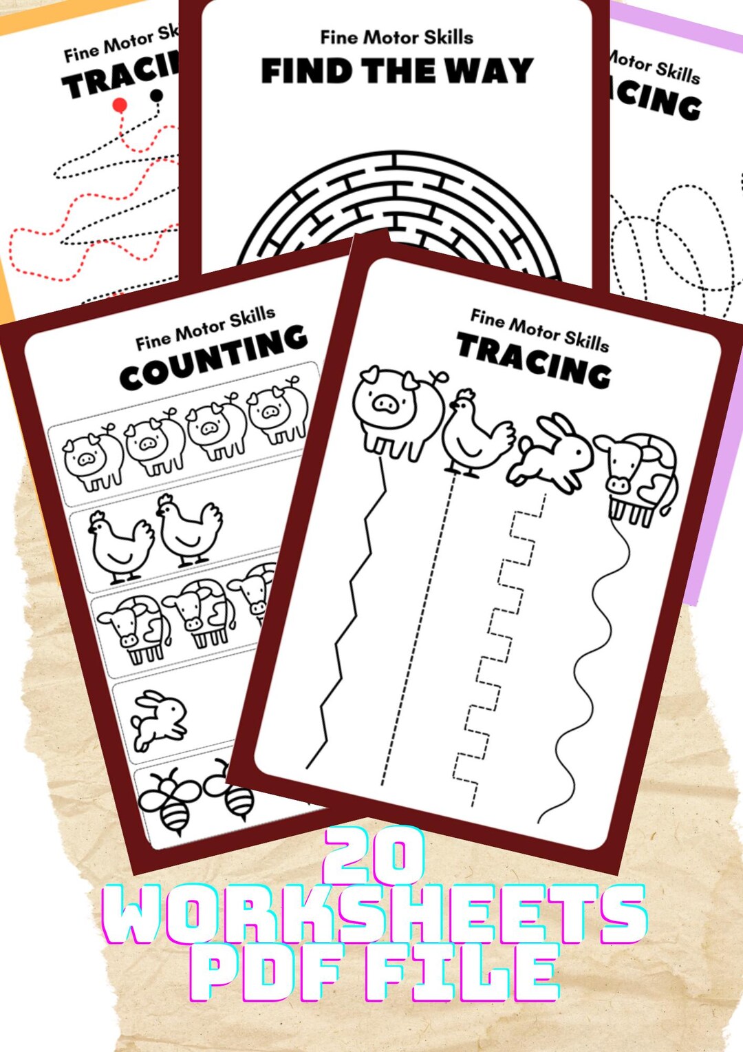 Fine Motor Skills Worksheets | Tracing, Mazes & Counting to 10 ...