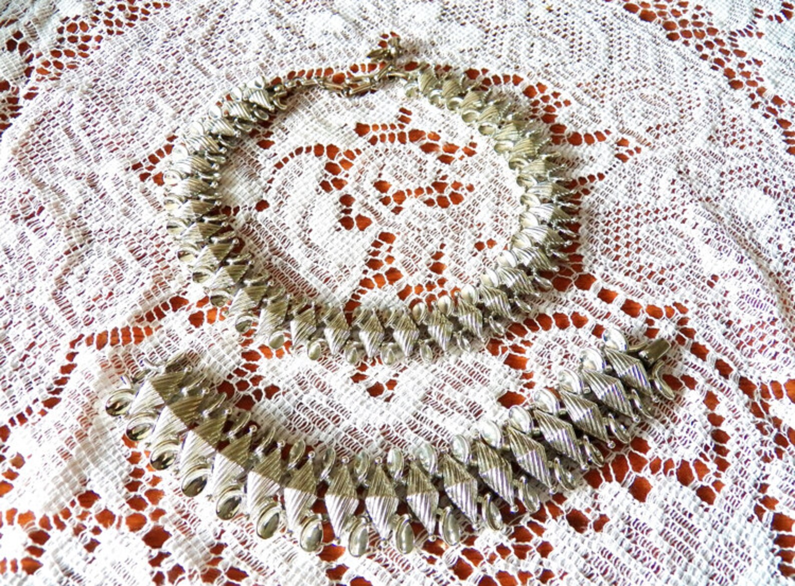 Stunning Silver Lisner Necklace and Bracelet Set - Etsy