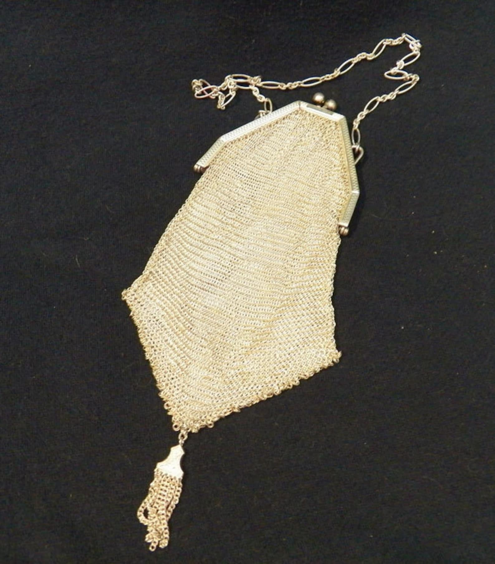 Gorgeous Tasseled Silver Mesh Purse - Etsy