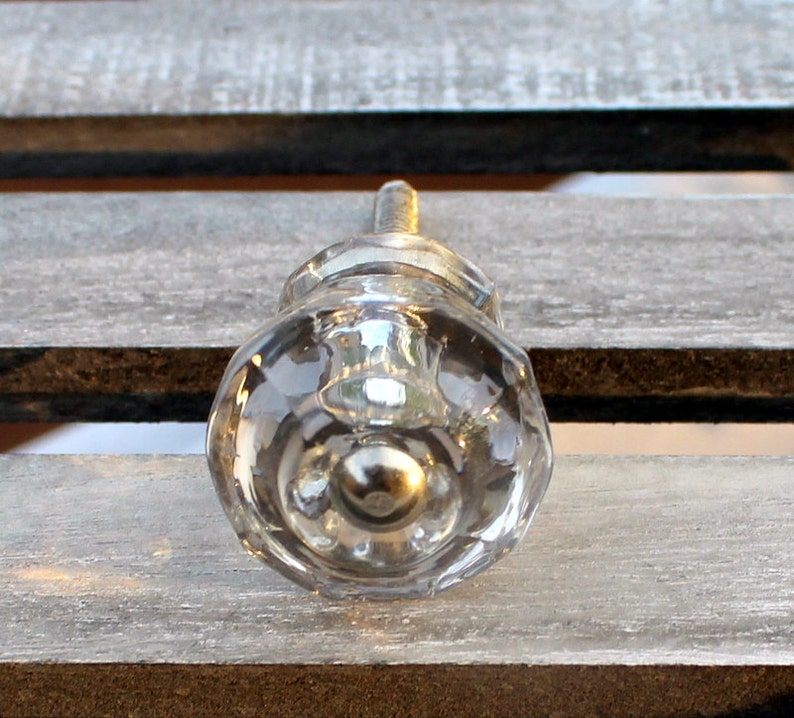 Clear Glass Cabinet Knob Farmhouse Vintage Look Cabinet Knob - Etsy