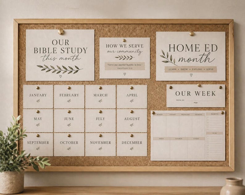 Homeschool Rhythm Board - Printable 2026 Calendar - Bundle - Family ...