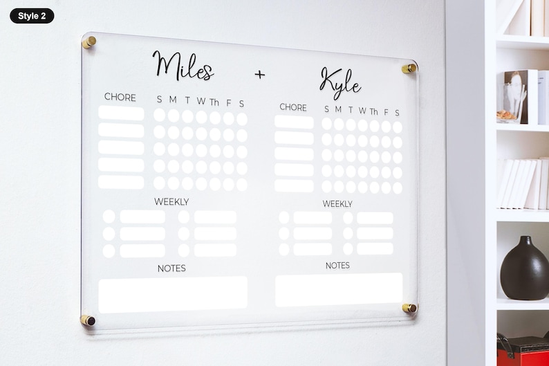 Personalized Acrylic Chore Chart for Kids | Custom Dry Erase ...