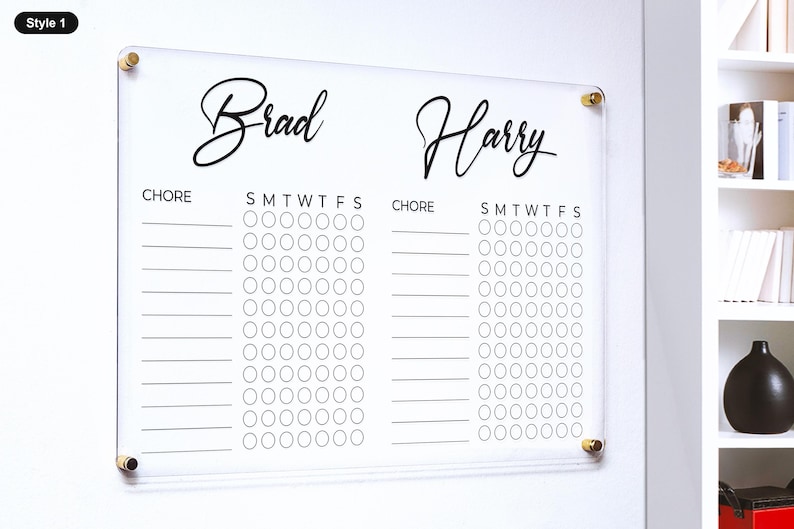 Personalized Acrylic Chore Chart for Kids | Custom Dry Erase ...