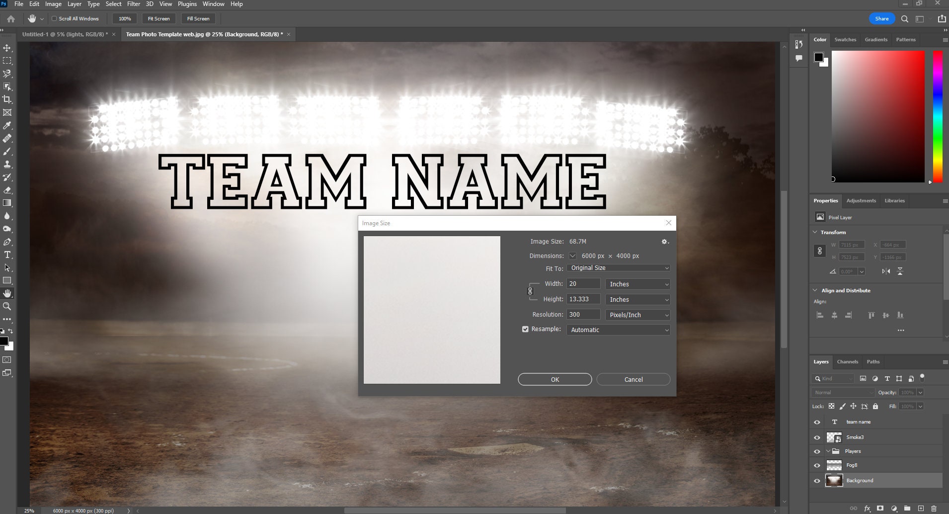 Team Picture Photoshop Template Digital Background for Softball - Etsy