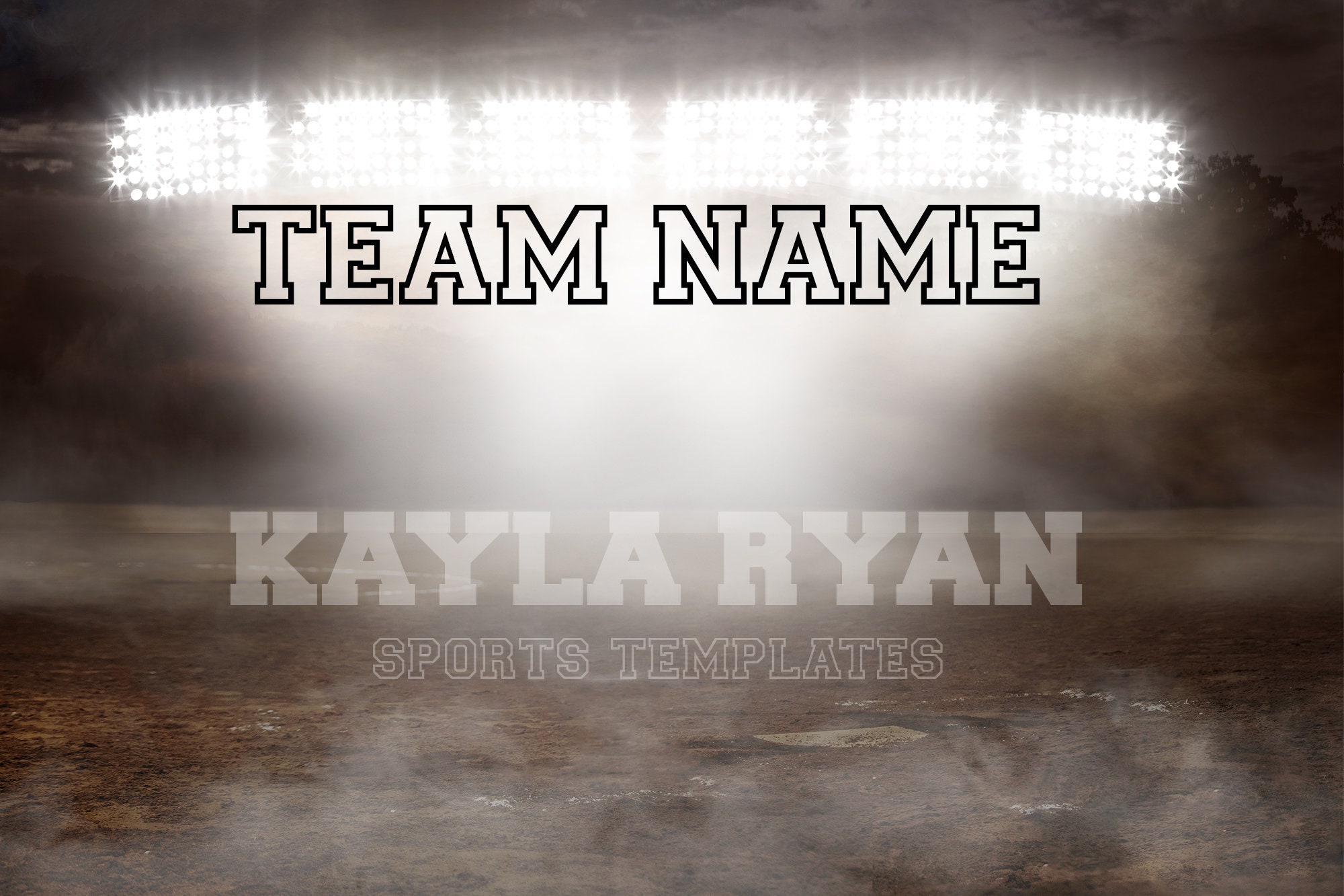 Team Picture Photoshop Template Digital Background for Softball - Etsy