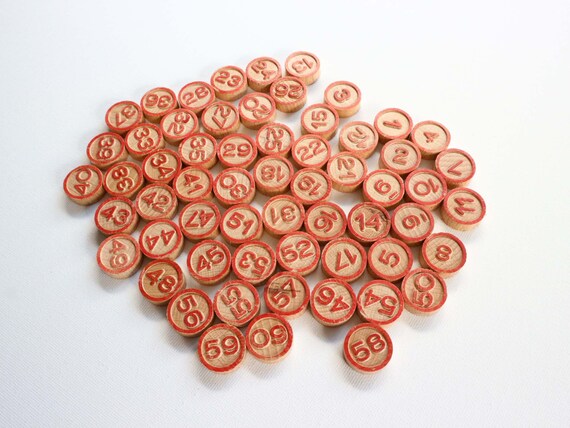 Lot of 60 Vintage Wooden Number Chips Numbers Markers. - Etsy