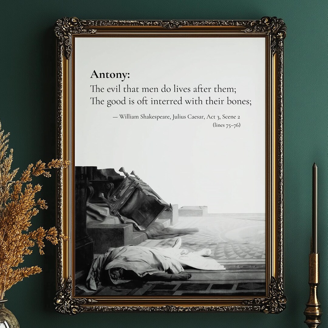 Julius Caesar Quote Art Print — Vintage Shakespeare Literary Wall Art ...
