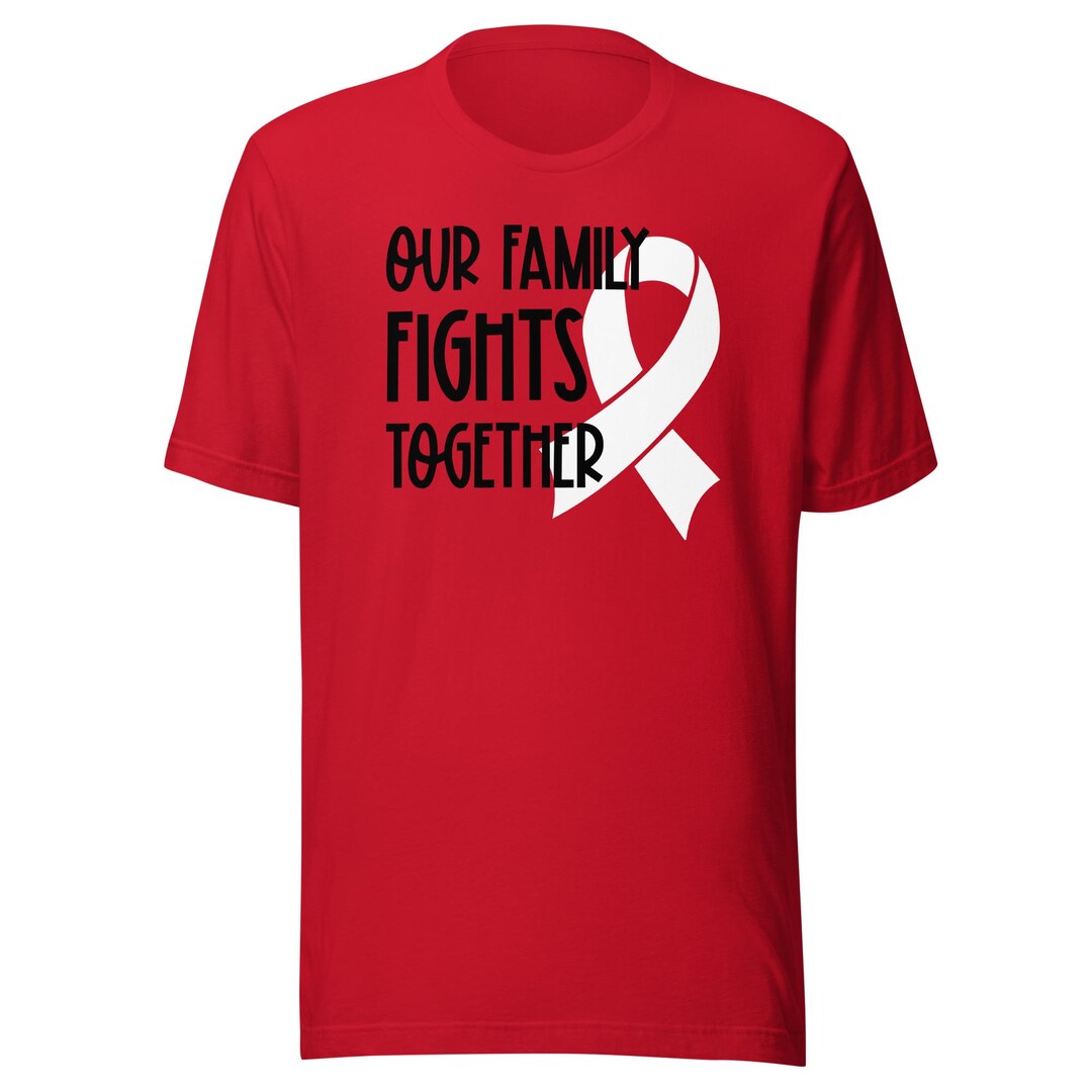 Adult Our Family Fights Together Lung Cancer White Ribbon Awareness ...