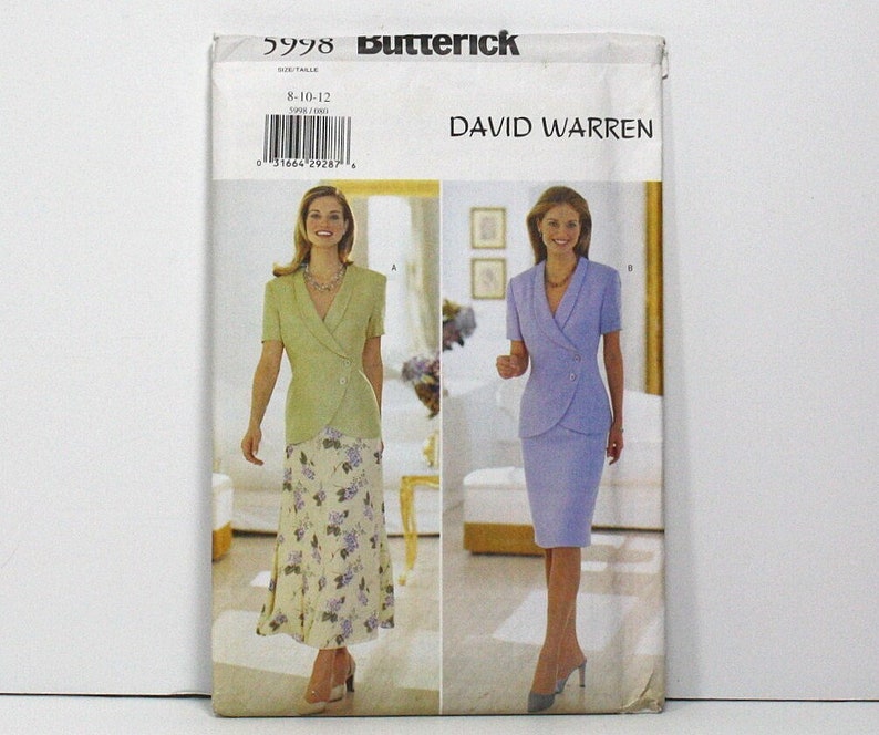 Butterick 5998 Sewing Pattern David Warren Designer Misses - Etsy