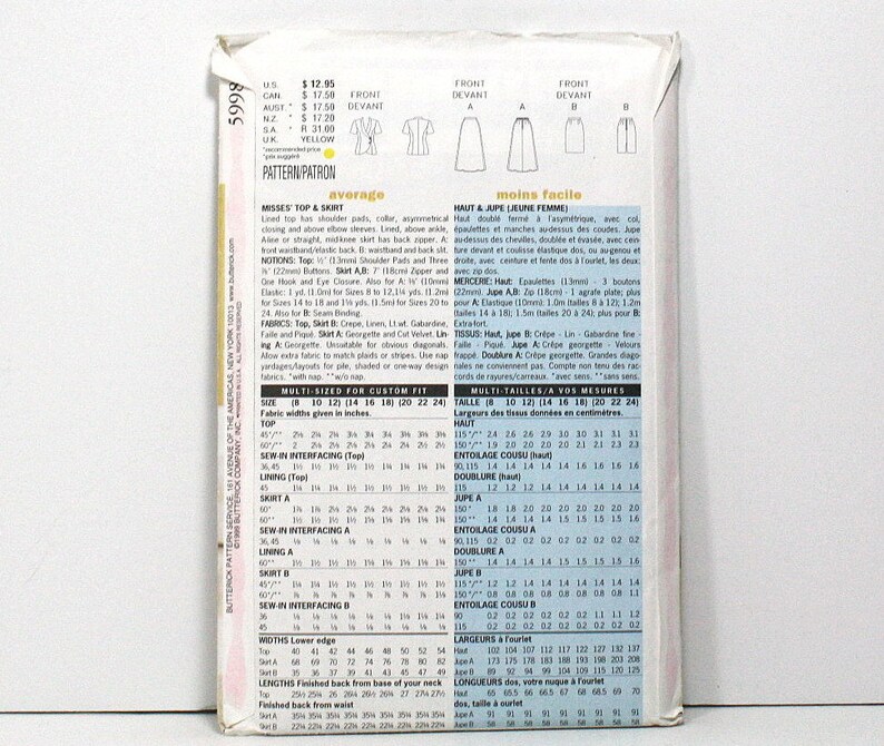 Butterick 5998 Sewing Pattern David Warren Designer Misses - Etsy