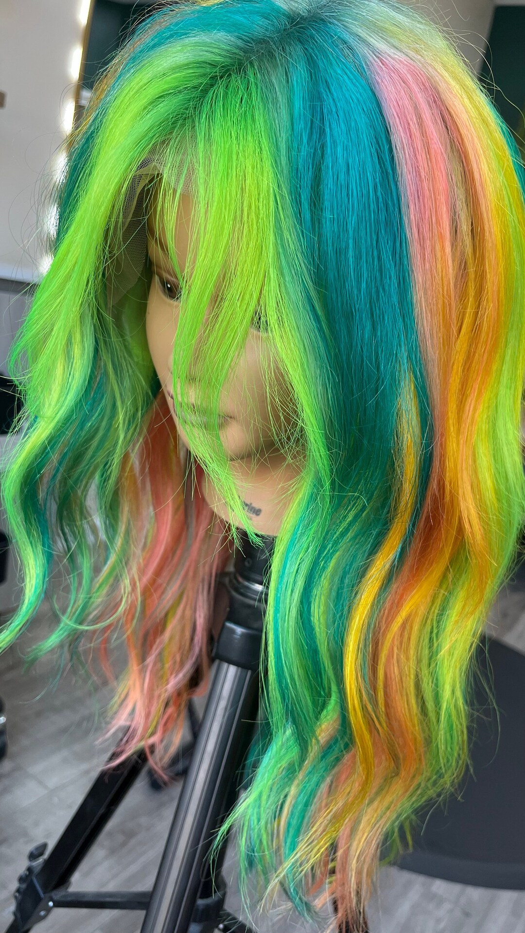 Electric Rainbow Lace Front Wig - Etsy